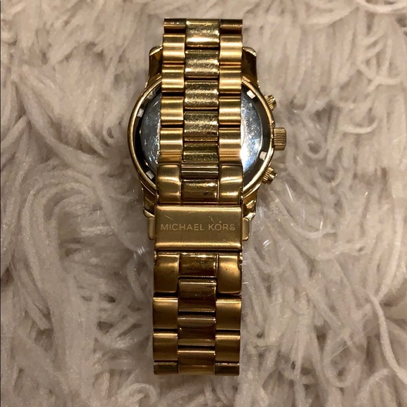 Michael Kors | Accessories | Michael Kors Midsized Chrono Gold Watch ...
